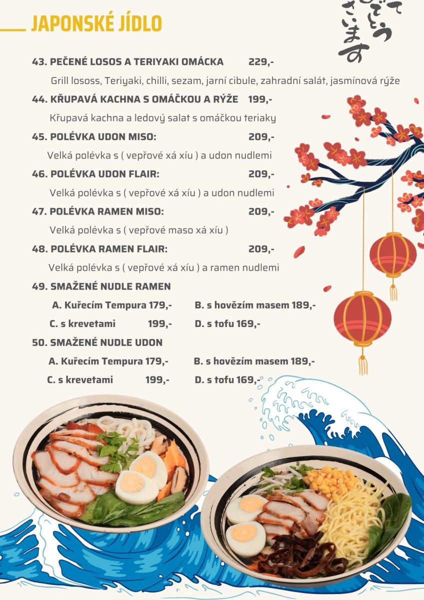 Menu – Asian Flair Restaurace